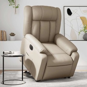 Elektrické zvedací polohovací křeslo cappuccino umělá kůže 3205284