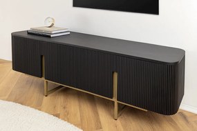 Moderní stolek pod TV z mangového dřeva Gatsby Black 160cm