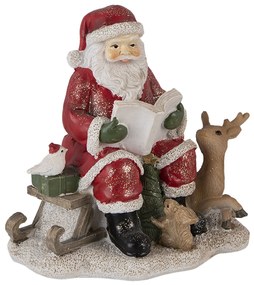 Vánoční dekorativní soška Santy se zvířátky - 14*12*13 cm