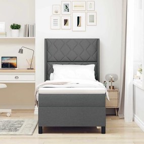 Postel s boxspringem s polštářem Tmavě šedá 200 x 100 cm textil 3341694