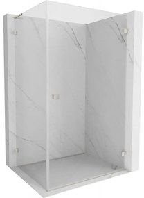 Mexen Lunar-B L pravý výklopný sprchový kout 75 x 70 cm, čiré sklo, broušená ocel, 832L-075-070-97-00-P