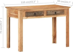Psací stůl 110 x 50 x75 cm masivní recyklované dřevo 320385
