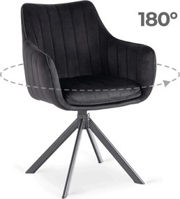 Jídelní židle Pinzo Velvet, černá