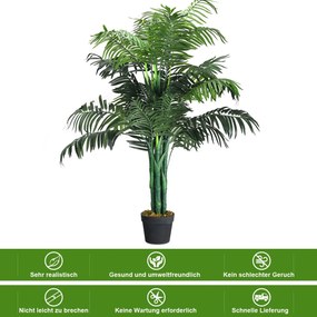 Costway Umělá rostlina Použitá umělá palma 110 cm/150 cm-110 cm, zelený
