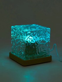 Sinsay - RGB LED dekorativní stolní lampa ve tvaru kostky s efektem tekoucí vody - clear