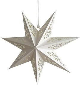 Vánoční papírová hvězda sedmicípá STARLET DELUXE 35 cm, bílá