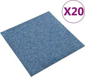 vidaXL Kobercové podlahové dlaždice 20 ks 5 m² 50 x 50 cm [147309] Barva: Modrá