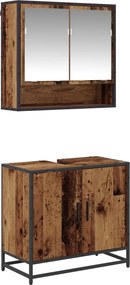 Sada koupelnového nábytku 2 ks Staré dřevo 65 x 33 x 60 cm 3402345