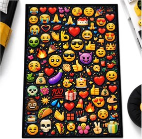 Protiskluzový herní koberec Emoji 3D