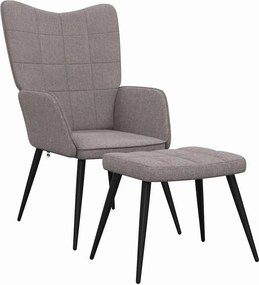 Relaxační židle se stoličkou taupe textil 327961