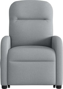 Zvedací polohovací křeslo světle šedé textil 3302972