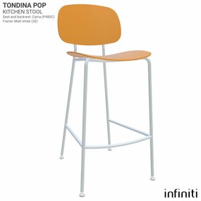 Kuchyňská židle Tondina Pop Barva kovové konstrukce: Matt white 30, Barva sedáku a opěradla z recyklovaného plastu: Peach IR1034