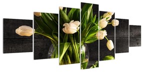 Obraz tulipánů ve váze (210x100 cm)