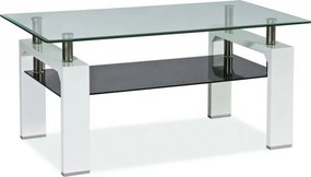 Casarredo - Komfort nábytek Konferenční stolek LISA II, bílý lak/sklo