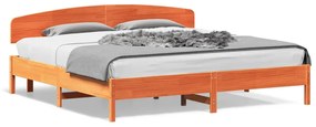 Rám postele s čelem voskově hnědý 180x200 cm masivní borovice,  3207200