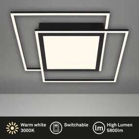 Brilo - LED Stropní svítidlo 2xLED/16W/230V + LED/19W 51,5x51,5 cm černá