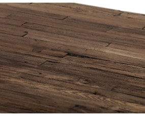 AUTRONIC Jídelní stůl, 160x90x76 cm, MDF deska, dýha borovice, kovové nohy, černý lak