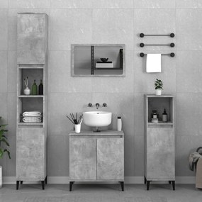 3dílný set koupelnového nábytku betonově šedý kompozitní dřevo,  3185593