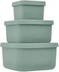 KikkaBoo Sada boxů na svačinu 3 ks Platinum Silicone Sage