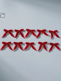Sinsay - Sametové vánoční mašle 10 pack - červená