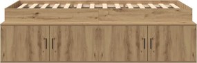 Rám postele Artisanový dub 90 x 200 cm Kompozitní dřevo 3335196