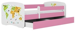 Dětská postel Babydreams mapa světa růžová