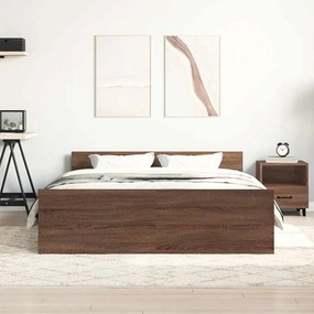 Rám postele s hlavovým a nožním čelem hnědý dub 140 x 200 cm 3203753