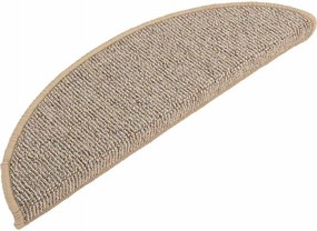 Schodové rohože 15 ks 56 x 17 x 3 cm hnědé půlkulaté 149847