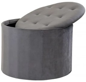 Taburet POUF TURUP HOUSE NORDIC Ø56 cm, samet šedý House Nordic 1504060