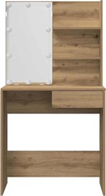 sada toaletního stolku s LED dub artisan kompozitní dřevo 3329184