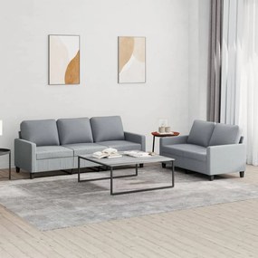 2dílná sedací souprava s poduškami světle šedá textil 3201460