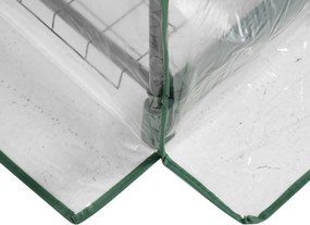 Fóliový skleník Outsunny s 5 policemi, mini skleník pro květiny a zeleninu, zelený průhledný 69x49x193cm