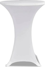Potahy na koktejlový stůl Ø 70 cm, bílé strečové, 2 ks 241202