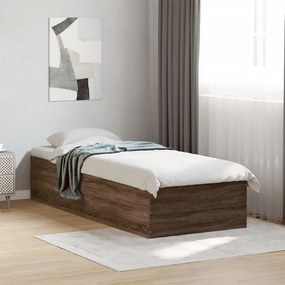 Rám postele hnědý dub 100 x 200 cm kompozitní dřevo 3281055
