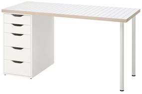 LAGKAPTEN / ALEX Psací stůl, bílá antracit/bílá, 140x60 cm