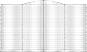 Klenutý gabionový koš 400 x 30 x 220/240 cm pozinkované železo 153531