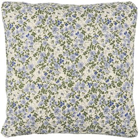 IB LAURSEN Bavlněný povlak na sedák Small Flowers 45x45 cm, modrá barva, žlutá barva, béžová barva, textil