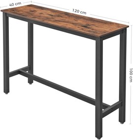 VASAGLE Barový stůl industriální 120 x 100 x 40 cm