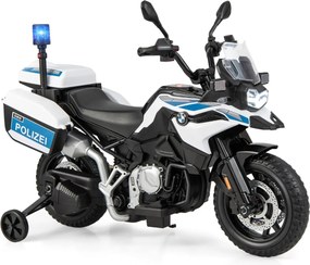 Costway Policejní motocykl pro děti motocykl na baterie se 2 tréninkovými koly