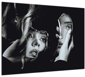 Skleněný obraz - Pohled do zrcadla (70x50 cm)