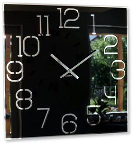 Stylové čtvercové hodiny v černé barvě