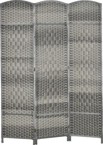 HOMCOM 3-panelový skládací paravan 135x180 cm - dělící obrazovka pro soukromí z polypropylenu do kanceláře nebo ložnice - šedá kombinace | Aosom