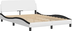 Rám postele bez matrace Zadar bílý a černý 140 x 190 cm umělá kůže 3208183