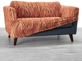 Bielastické potahy UNIVERSO NOVÉ žíhané cihlové křeslo s dřevěnými rukojeťmi (š. 40 - 70 cm)