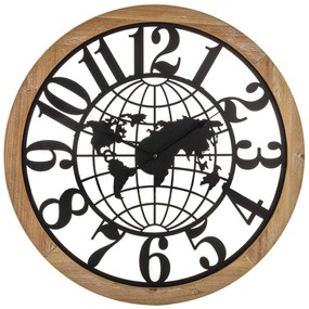 Kovové hodiny s mapou světa 143150
