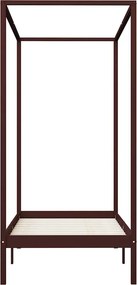 Rám postele s nebesy tmavě hnědý masivní borovice 100 x 200 cm 283269