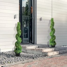 Umělé topiary Zimostrázové stromy, 1,2 m vysoké (2 kusy) Umělá topiová rostlina