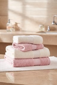 Výhodná sada ručníků DELUXE + předložka NODE Krémová / Starorůžová