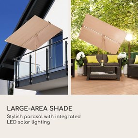 Bayonne, slunečník, 130 x 180 cm, polyester, UV ochrana 50, solární LED