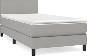 Box spring postel s matrací světle šedá 80 x 200 cm textil 3139849